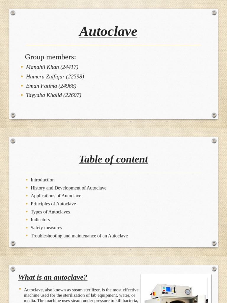 Autoclave. bmw presentation draft | PDF