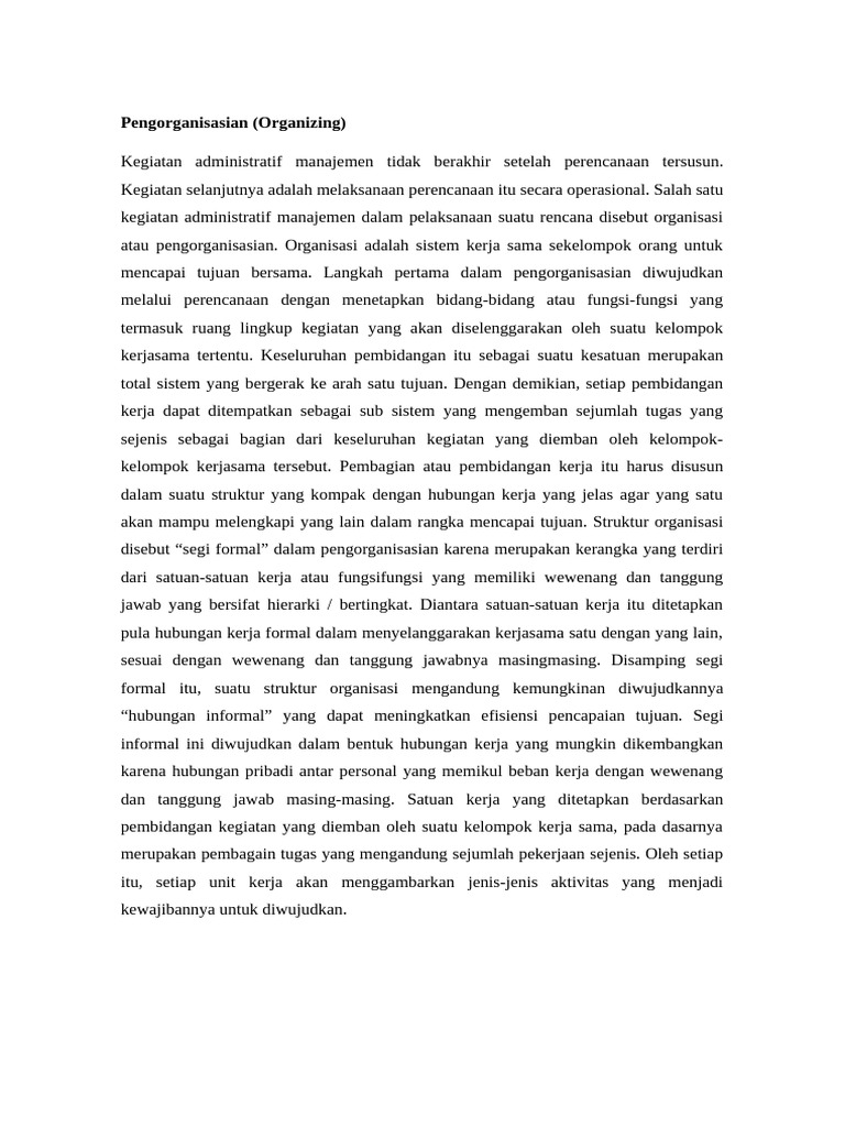 Pengorganisasian - Copy | PDF