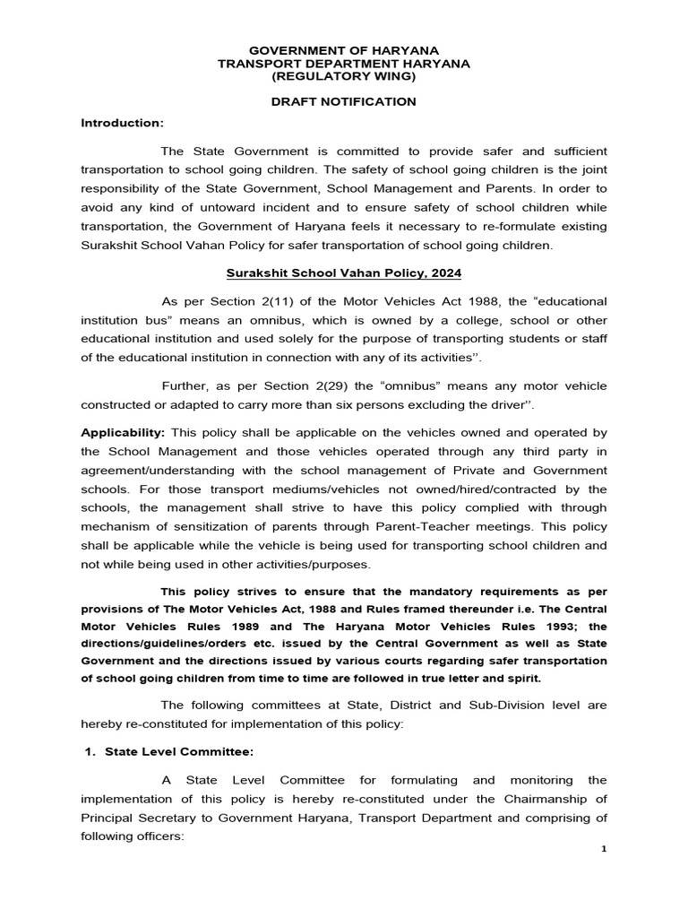 Draft Policy SSVP With Annexures-Haryana | PDF