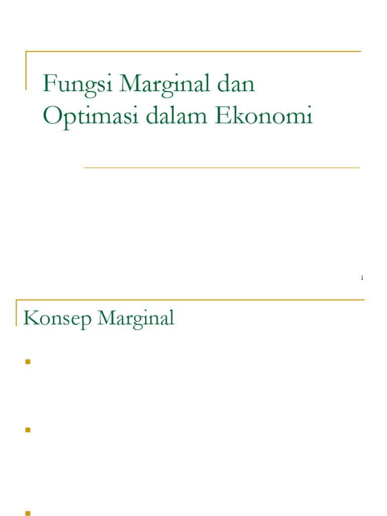 Aplikasi Turunan - Fungsi Marginal Dan Optimasi | PDF