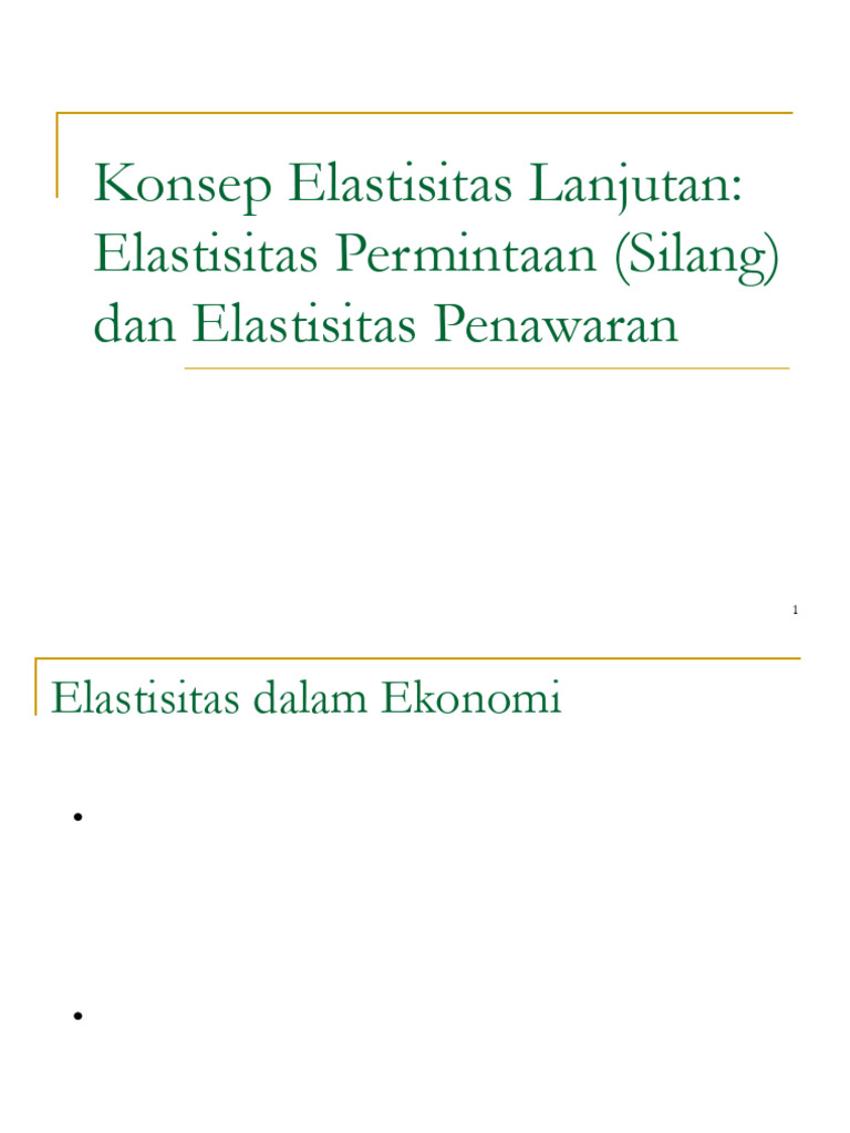 Konsep Elastisitas (Lanjutan) | PDF