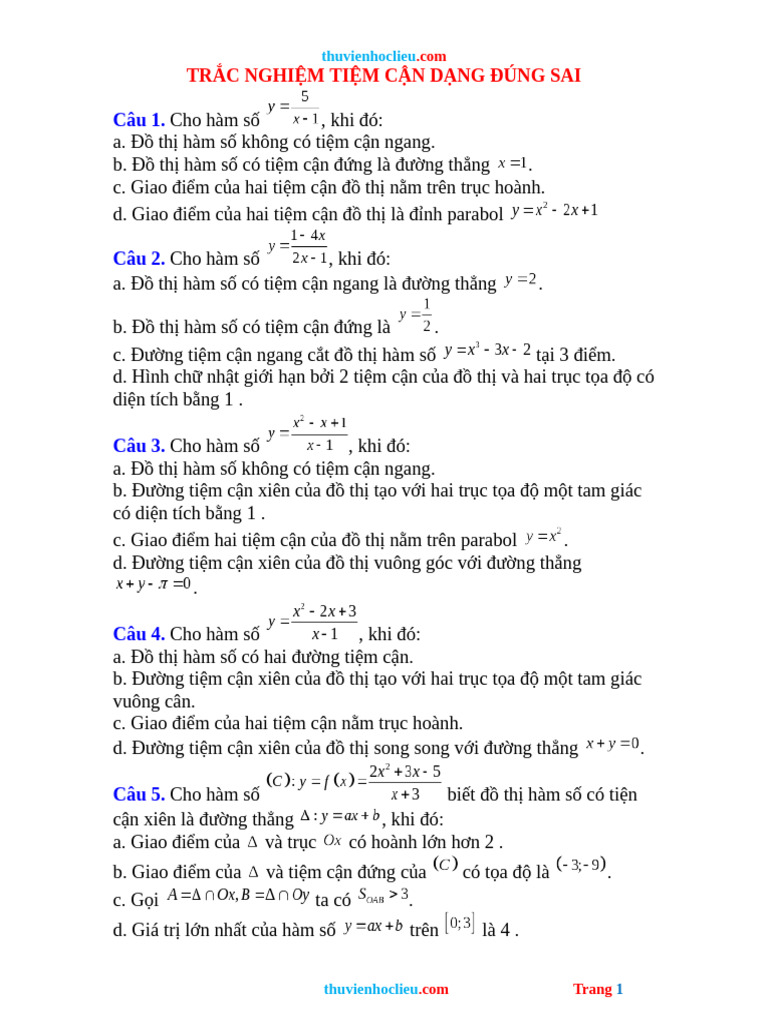 Trac Nghiem Tiem Can Dang Dung Sai | PDF