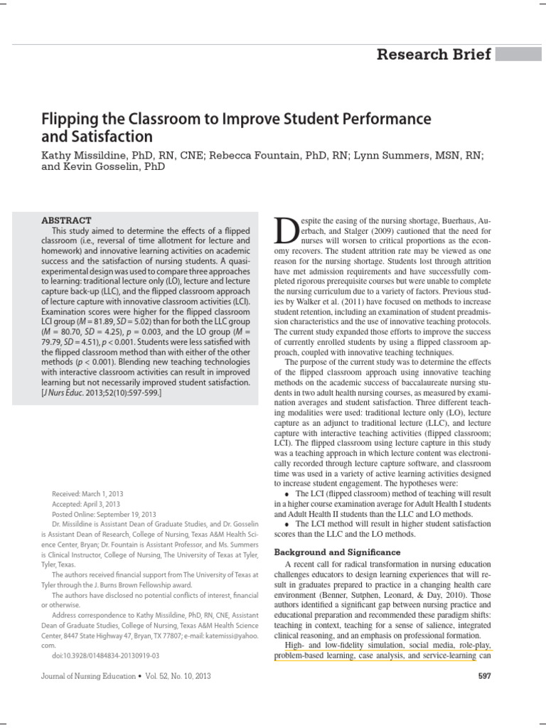 Flipping The Classroom To Improve Student Performance | PDF
