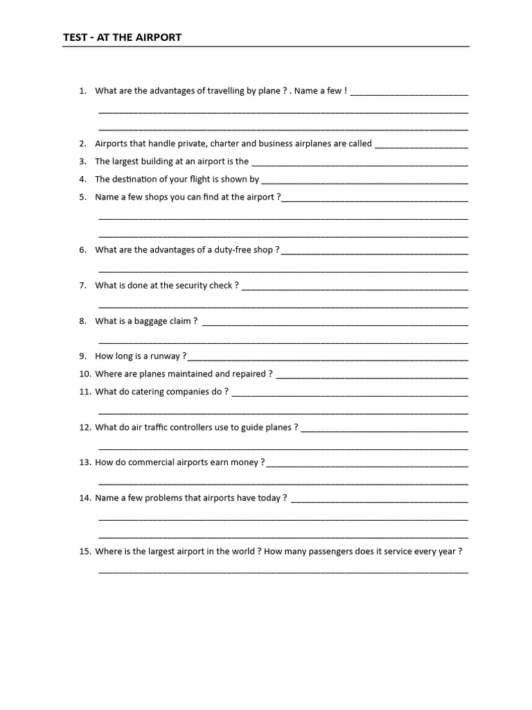 Airport Test | PDF