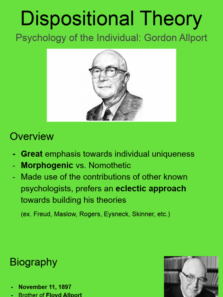 Gordon Allport Dispositional Theory | PDF