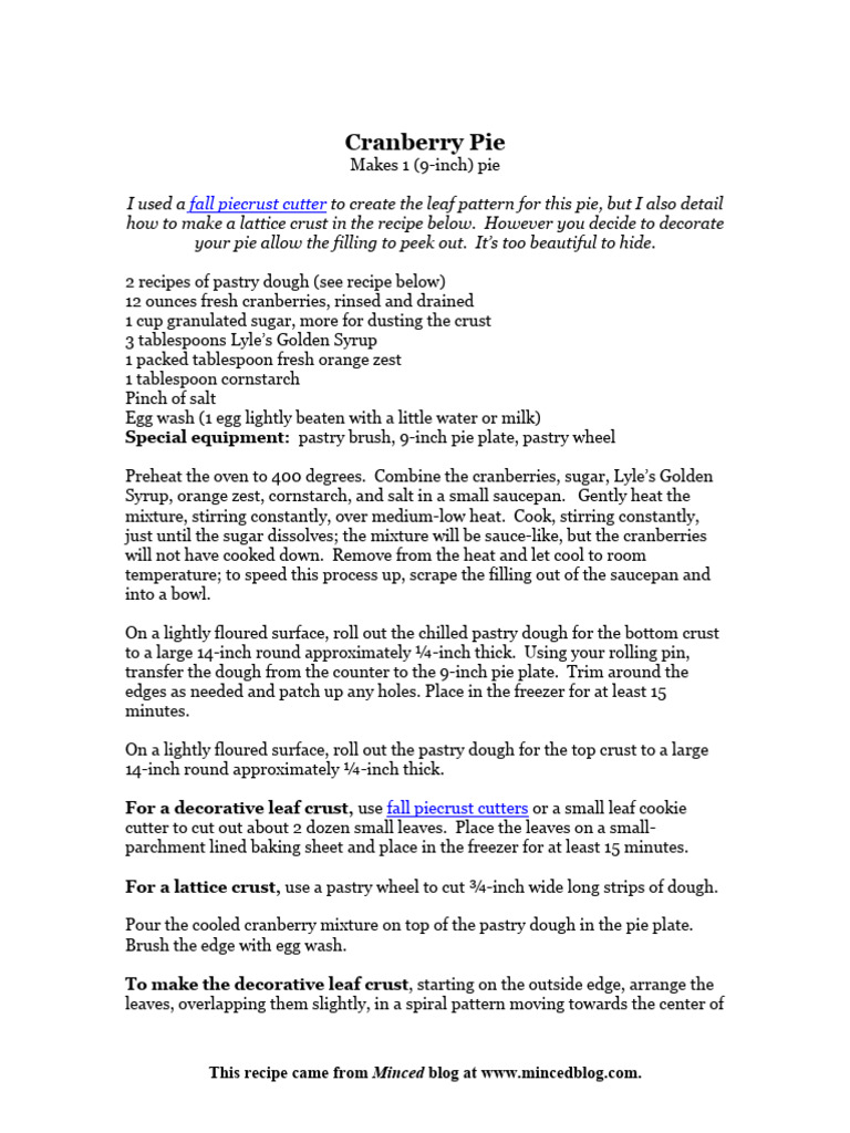 Cranberry Pie | PDF