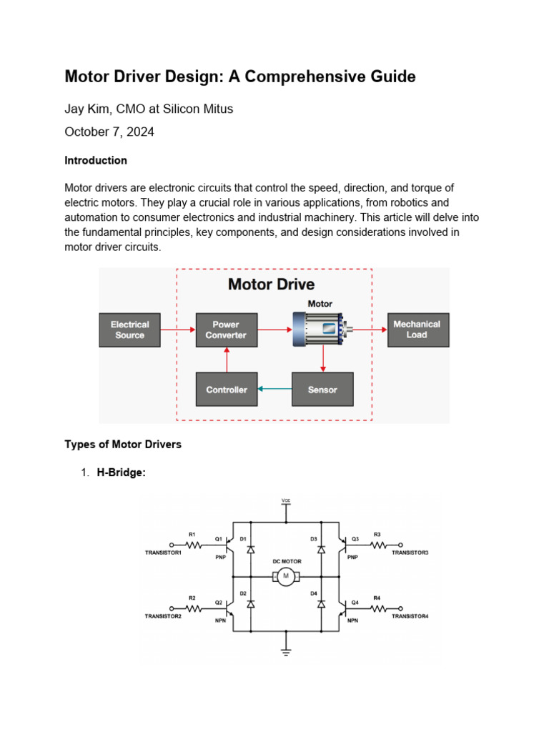 Motor Driver Design | PDF