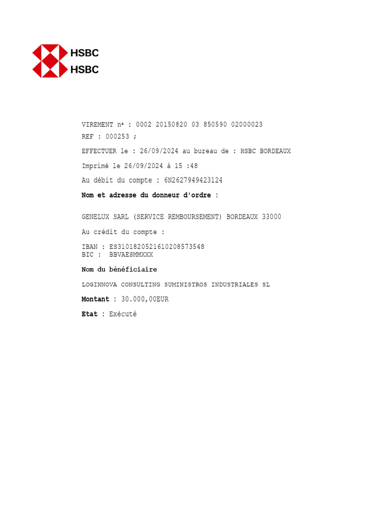 Recepisse HSBC | PDF