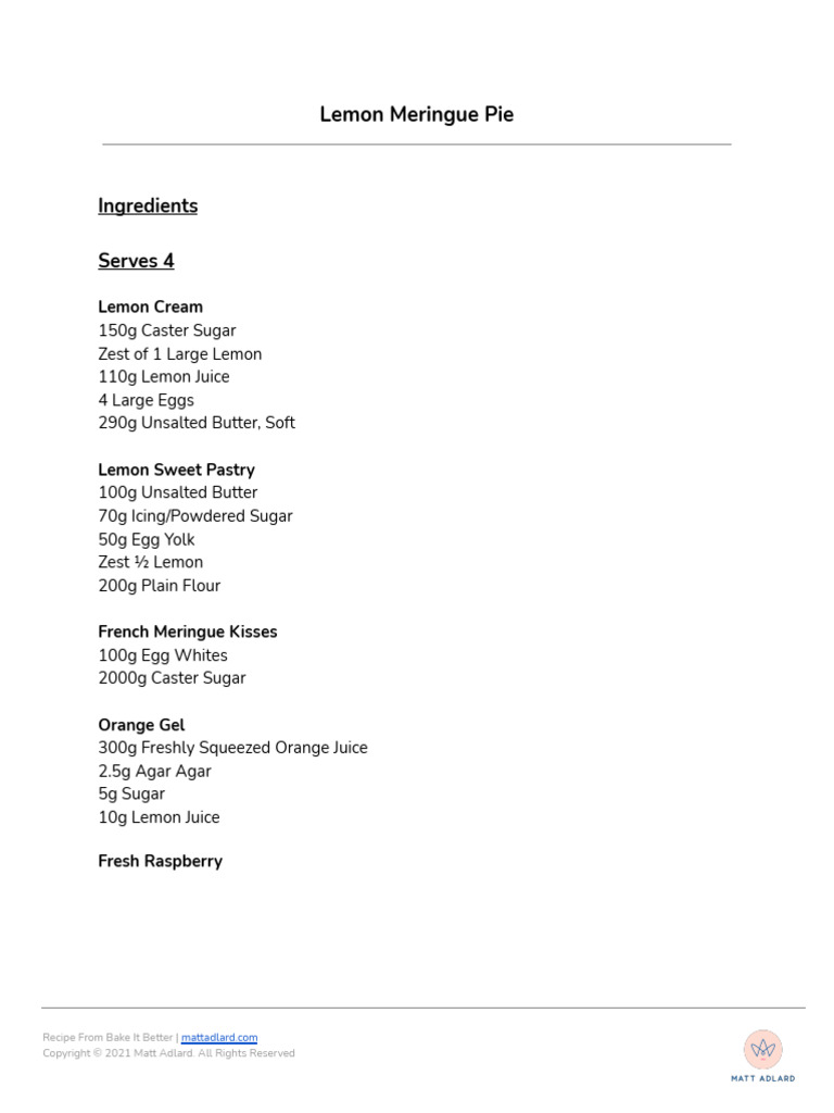 Deconstructed Classics Tier 3 Lemon Meringue Pie 2 | PDF