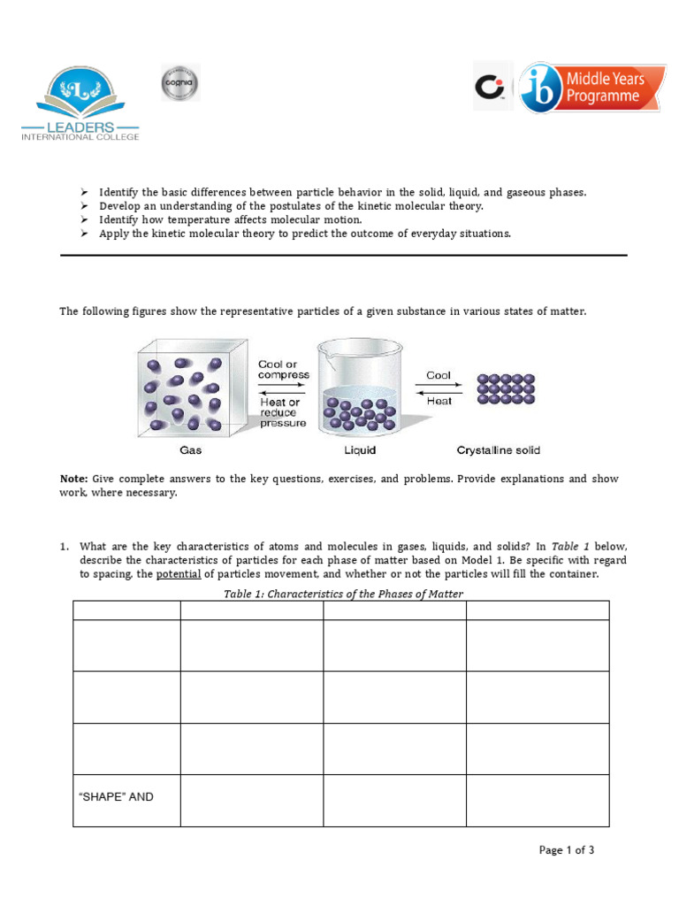 Kinetic_Molecular_Theory_Homework | PDF