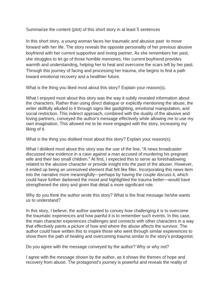 Short Story (1 - 4) | PDF