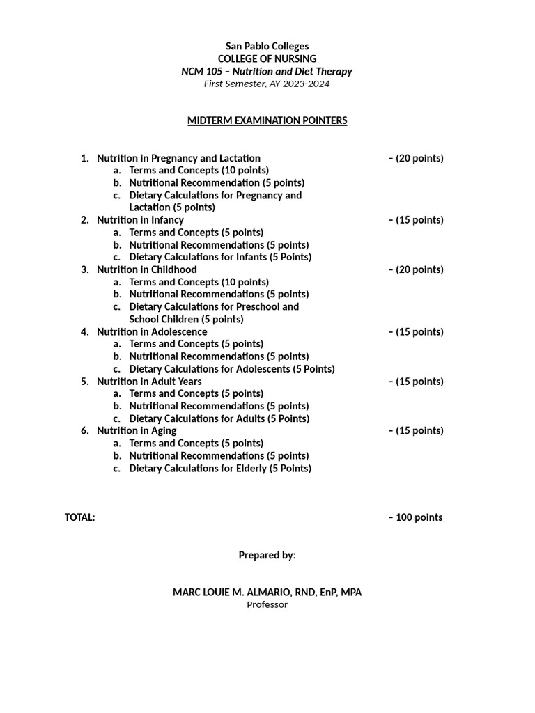 Midterm Exams Pointers | PDF Midterm Exams Pointers | PDF