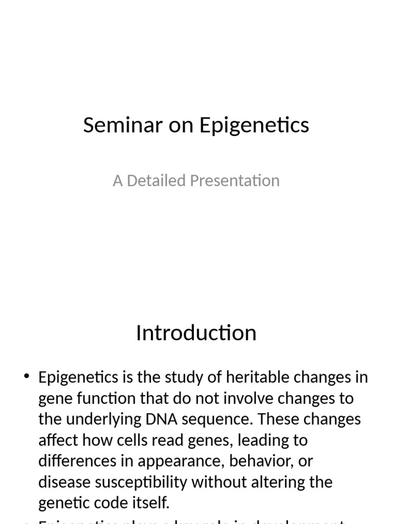 Epigenetics_Seminar_Presentation | PDF