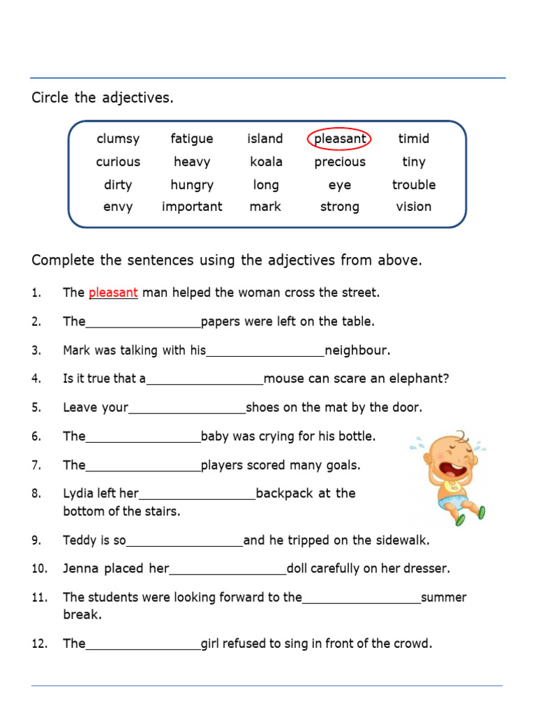Grade 3 Adjectives Worksheet | PDF