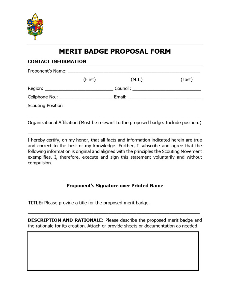 BSP Merit Badge Application Form | PDF