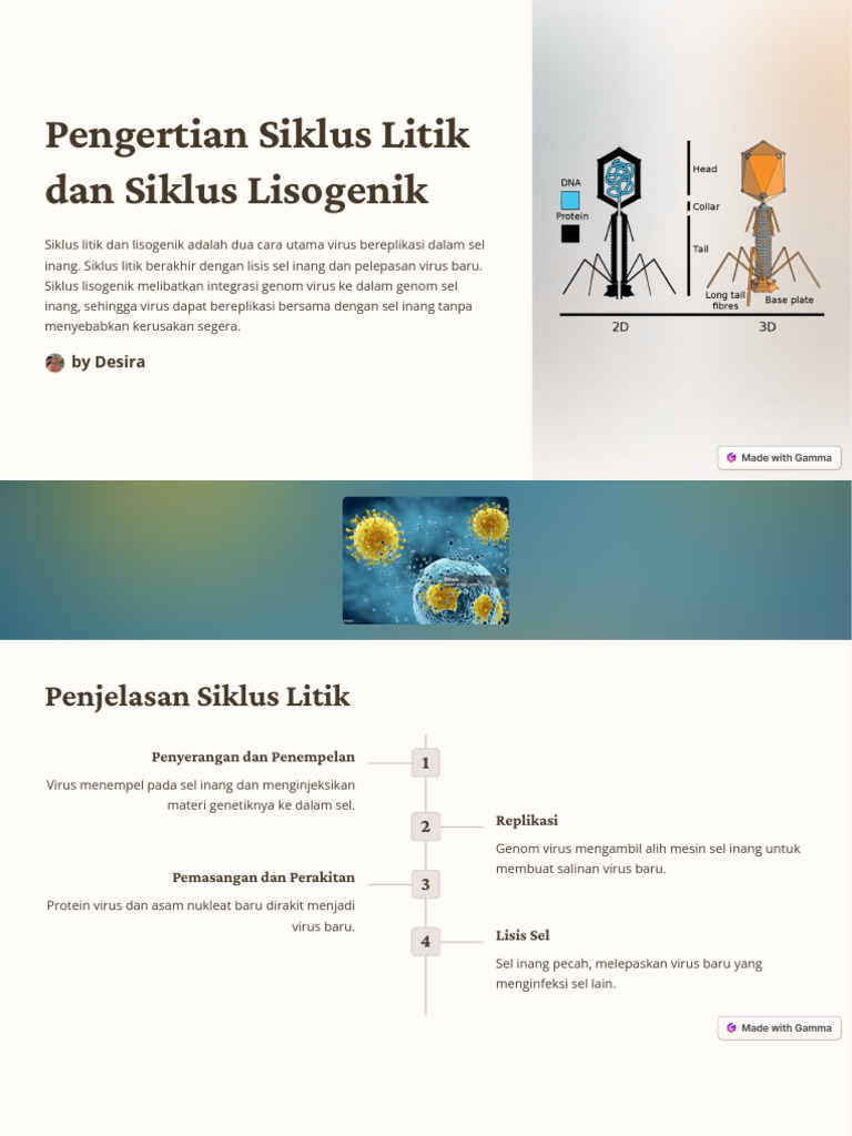 Siklus Litik Dan Siklus Lisogenik | PDF Siklus Litik Dan Siklus Lisogenik | PDF