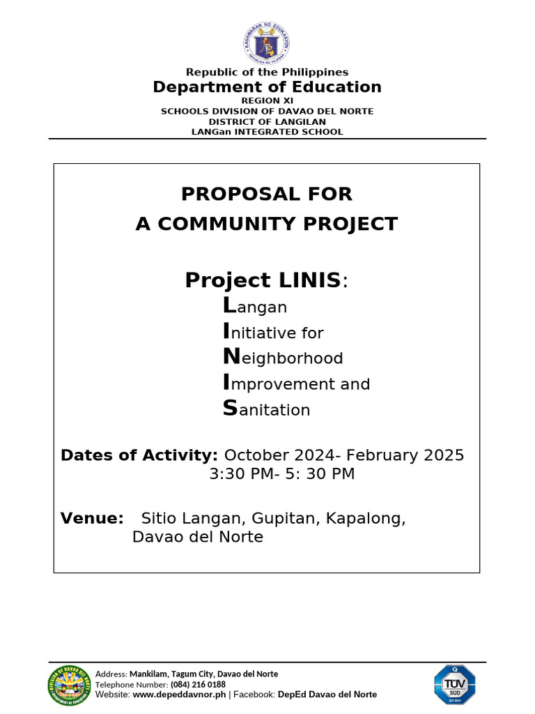 Project LINIS - A Community Clean-Up Drive | PDF | Waste | Social Science