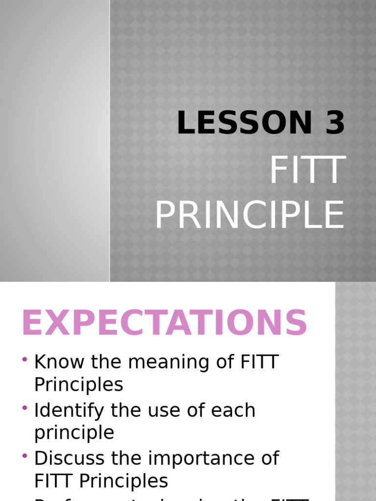 FITT Principle | PDF