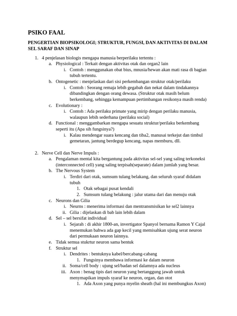 Catatan Psiko Faal | PDF