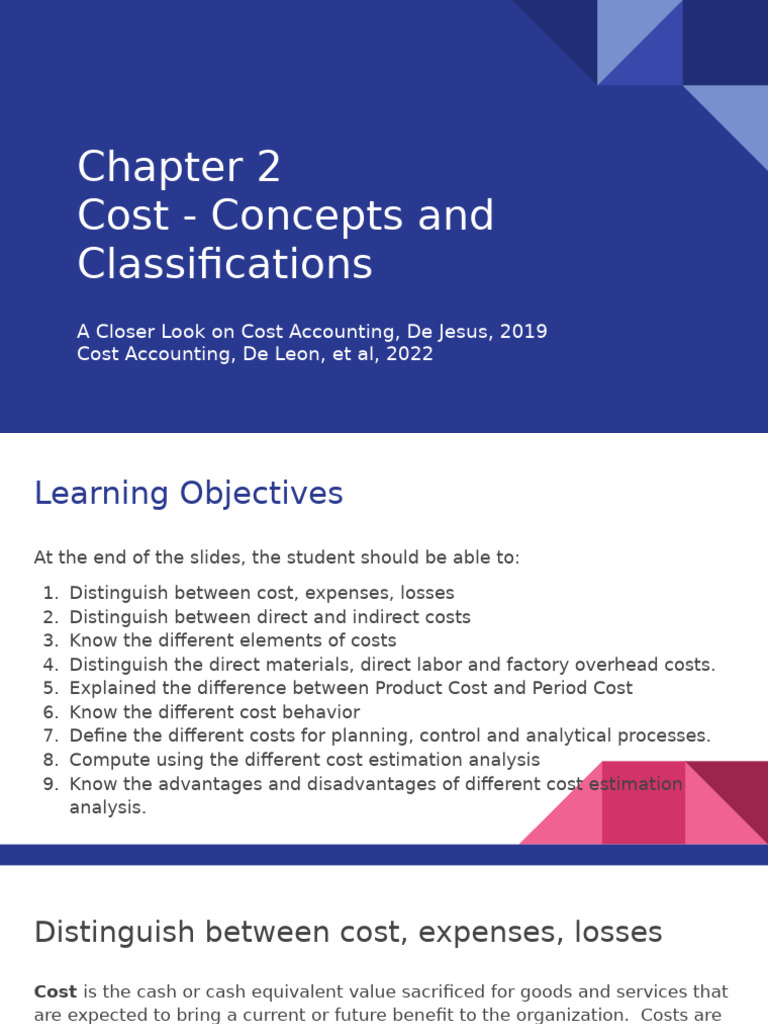 Chapter 2 Cost Concepts and Classification | PDF