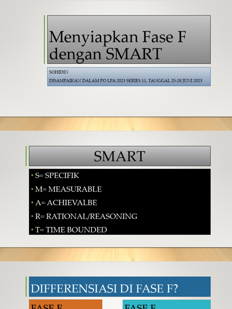 Menyiapkan Fase F Dengan SMART | PDF