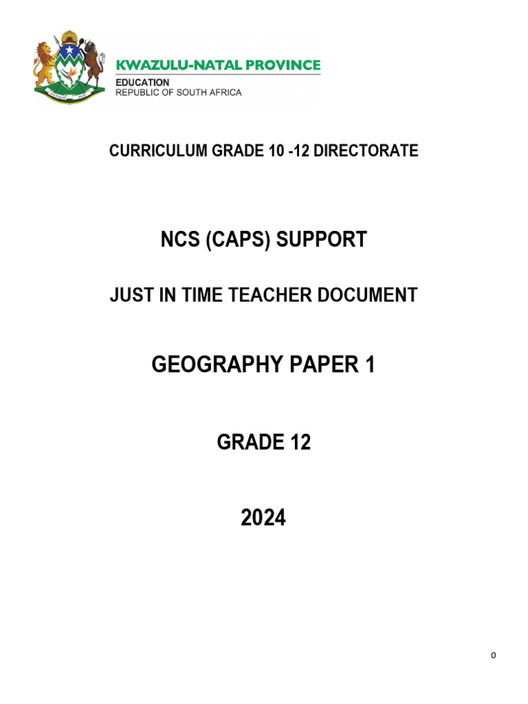 2024 Grade 12 Geography Teacher Last Push Document | PDF