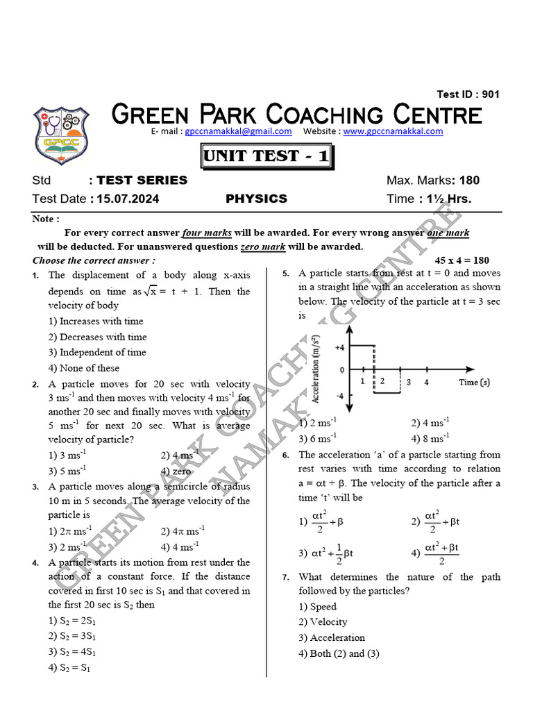 TS Un1 Phy Acls QP | PDF