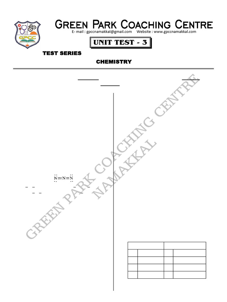 TS Un3 Che Ring QP | PDF