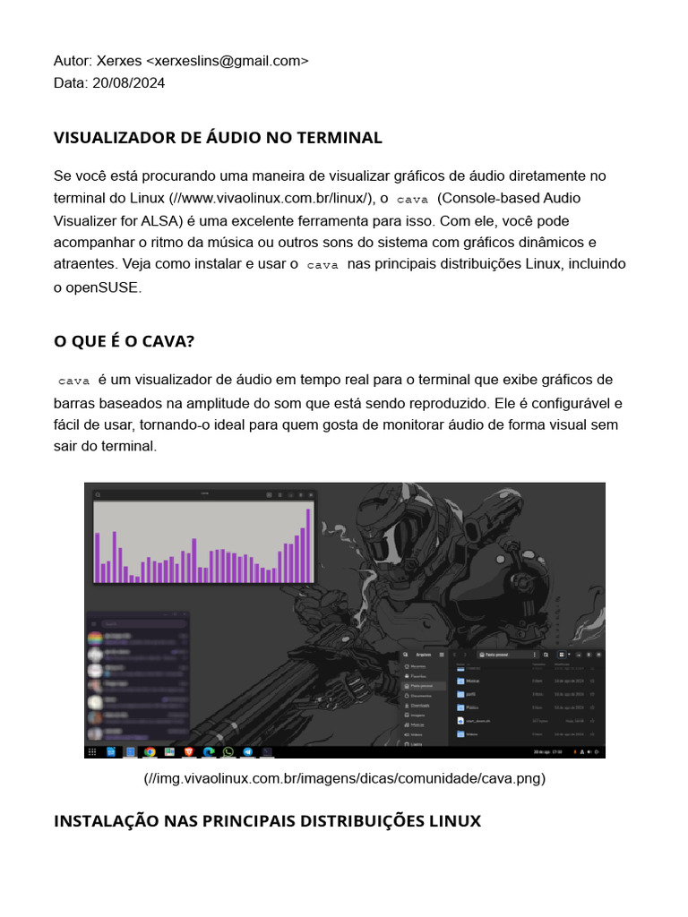 Visualizador de Áudio No Terminal (Dica) | PDF
