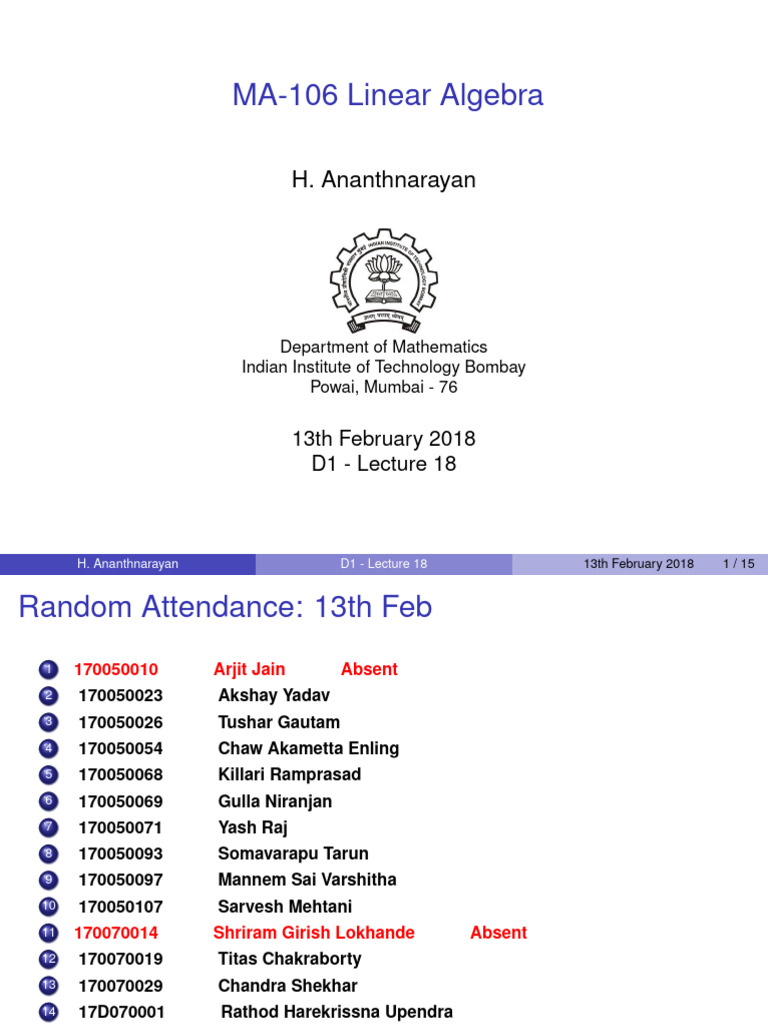Handout Lecture18 D1 | PDF