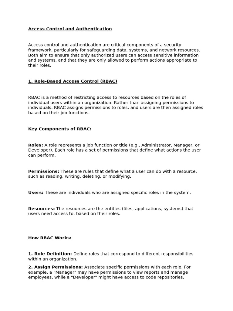 Access Control And Authentication Pdf