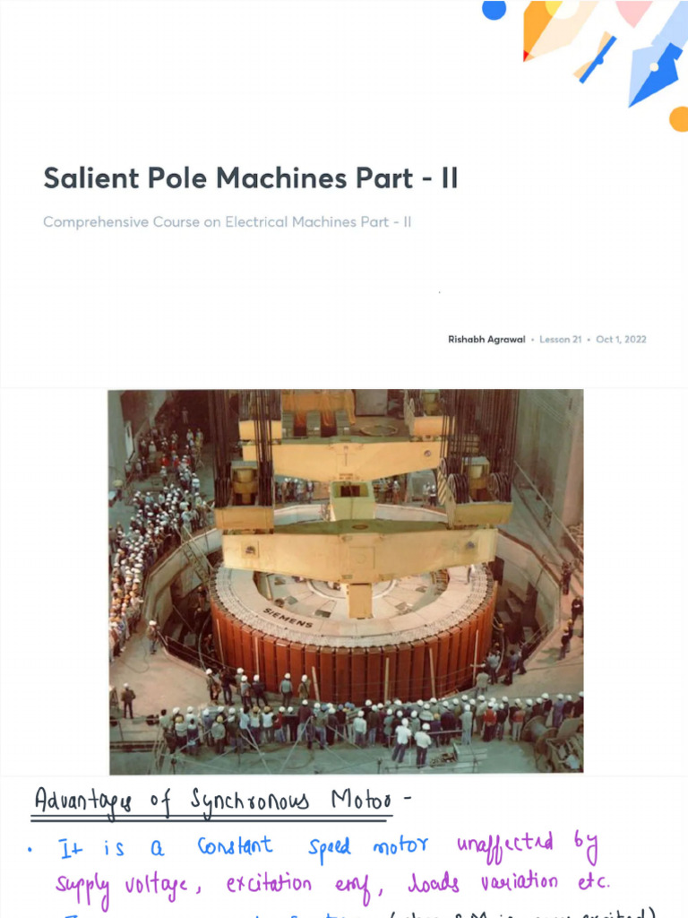 Salient Pole Machines Part - II With Anno 1728458419692 | PDF
