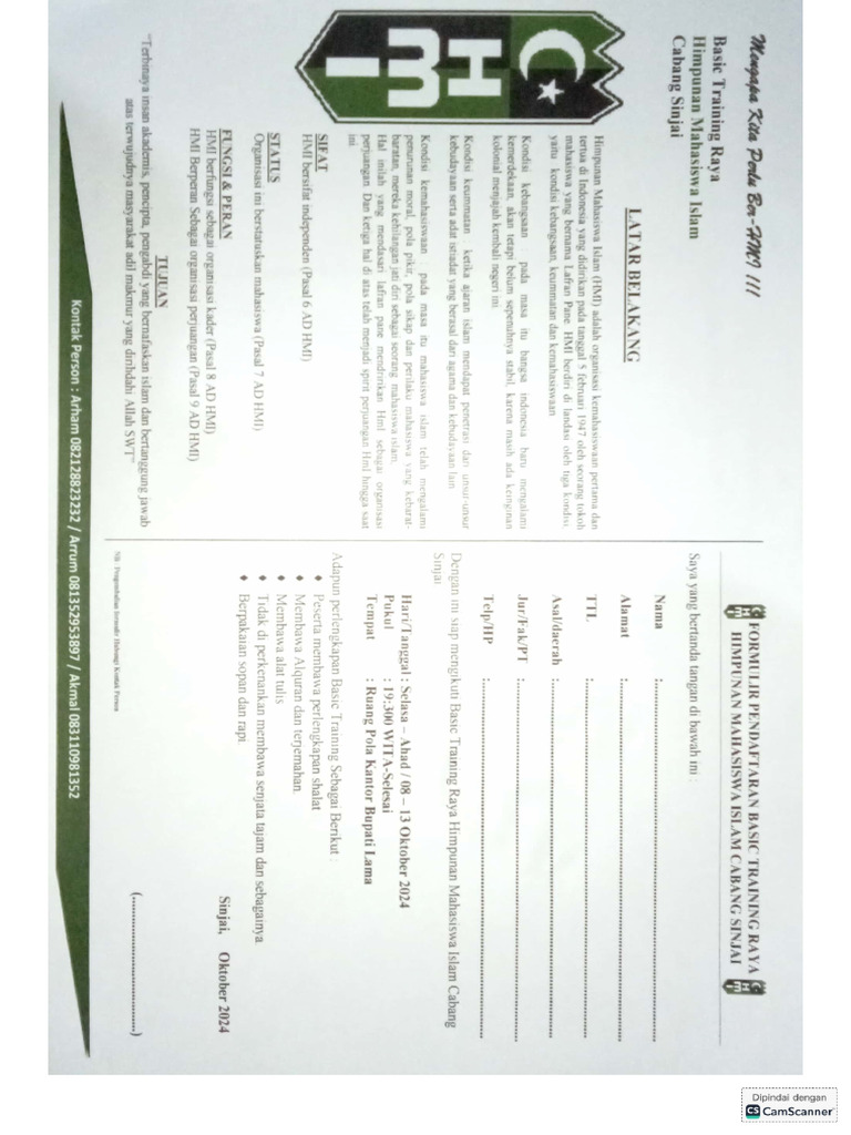 formulir basic training | PDF