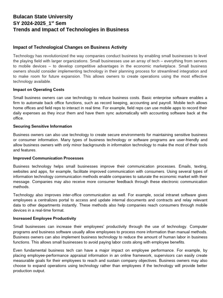 IT Application For Business | PDF
