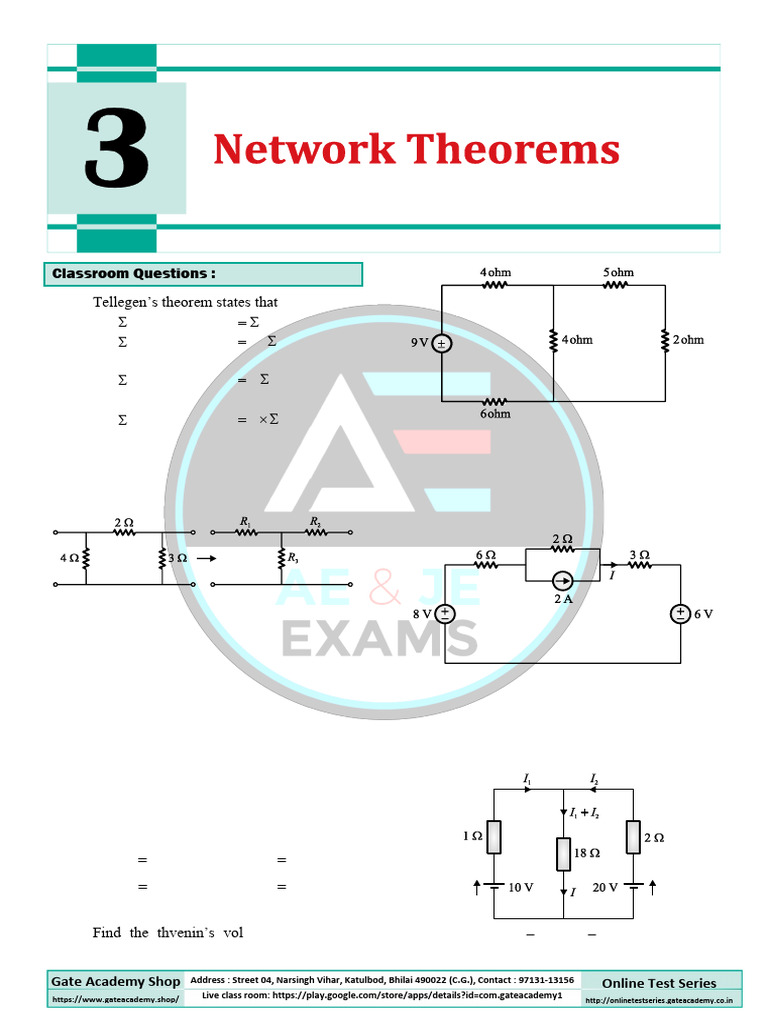 Network Theorems 1721023219770 | PDF