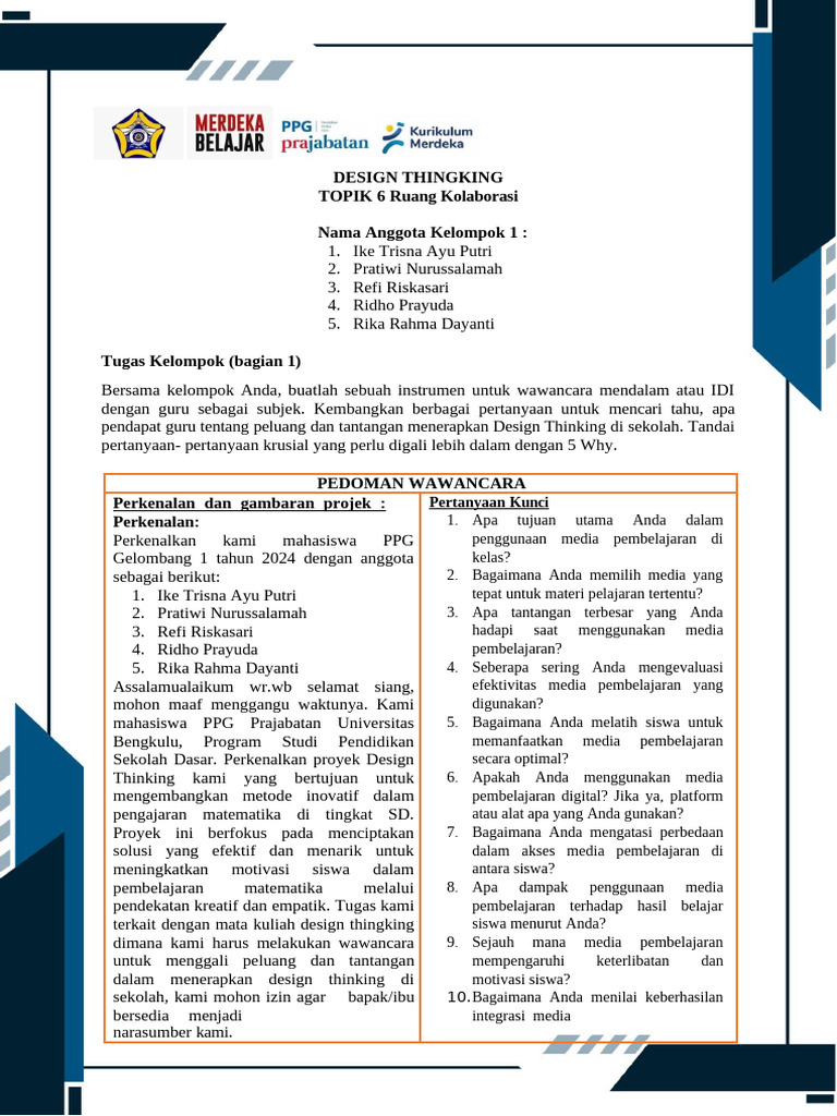 DT TOPIK 6 Ruang Kolaborasi Kelompok 1 | PDF