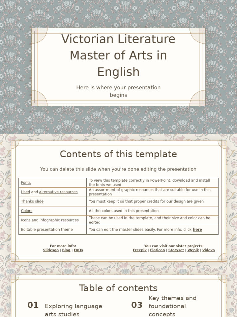 Victorian Literature - Master of Arts in English by Slidesgo | PDF