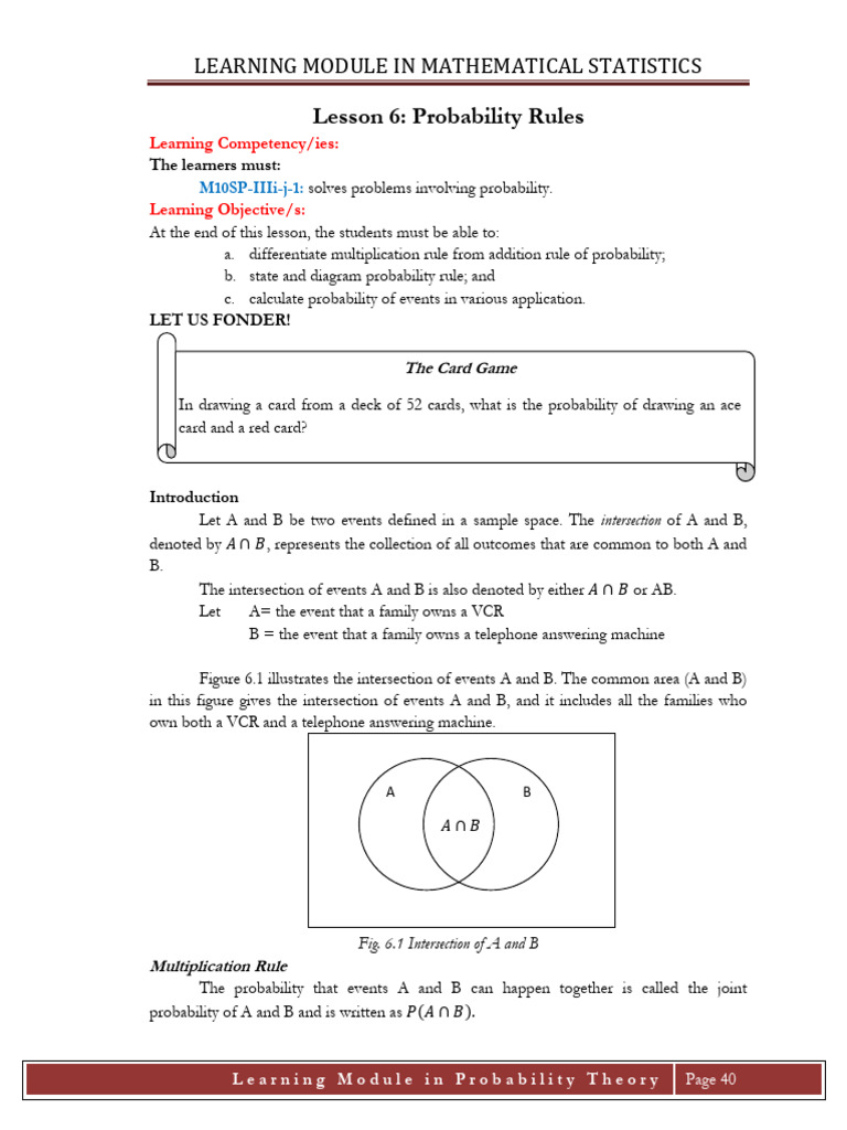 Lesson-6-Rules-in-Probability | PDF