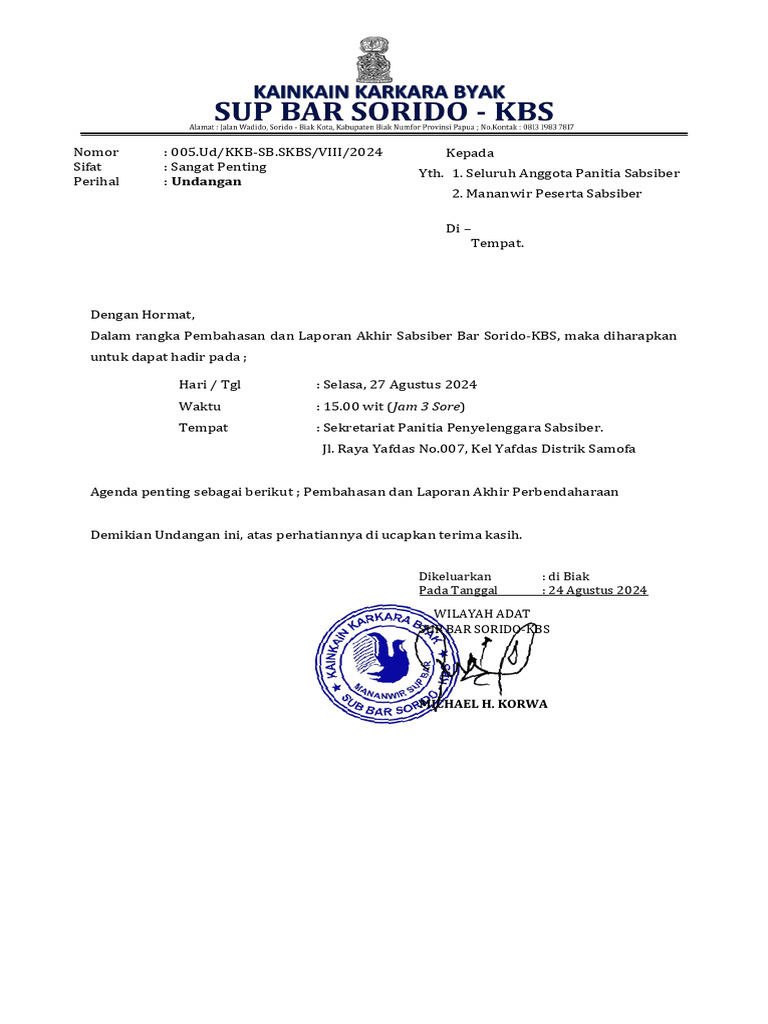 Und Rapat 27 08 2024 | PDF