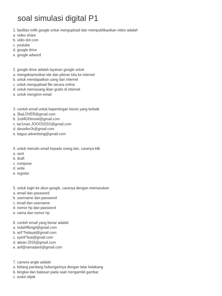 SIMKOMDIG | PDF | Microsoft Excel | Games & Activities