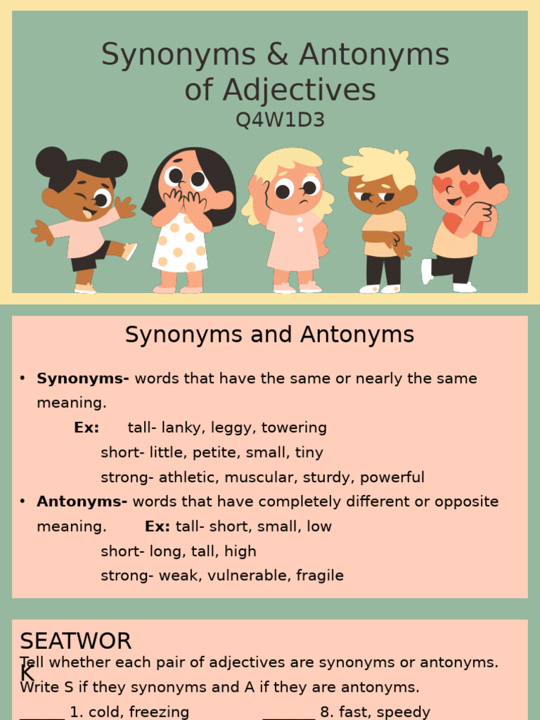 Synonyms, Antonyms | PDF
