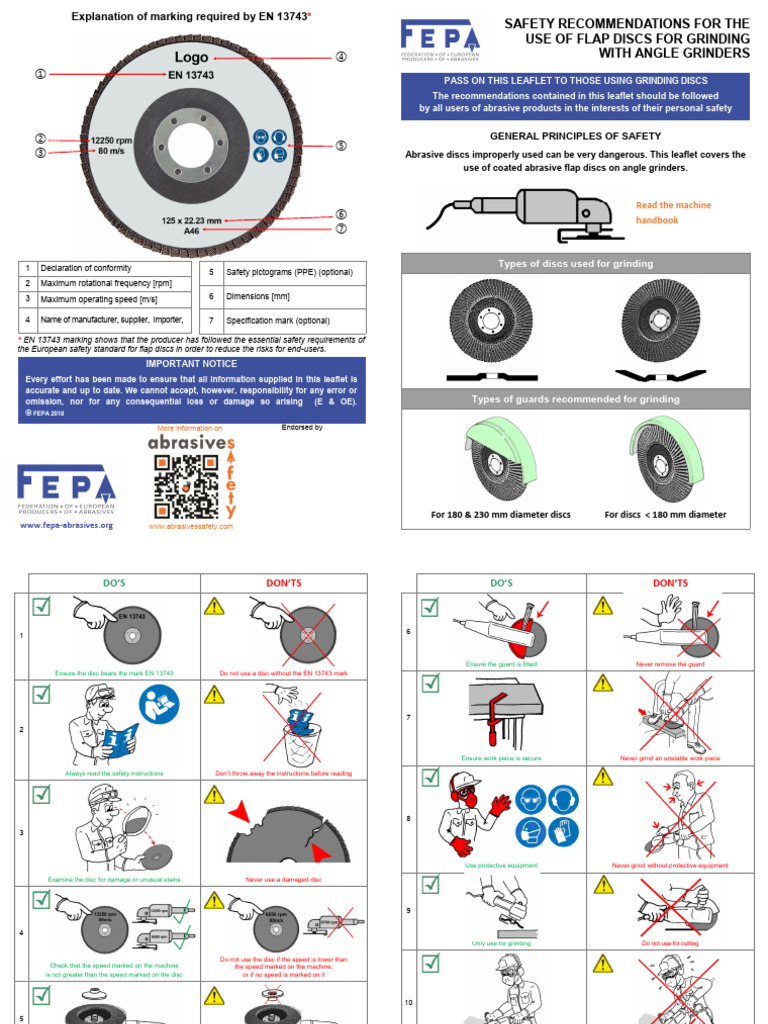Safety Recommendations For The Use of Flap Discs For Grinding With ...