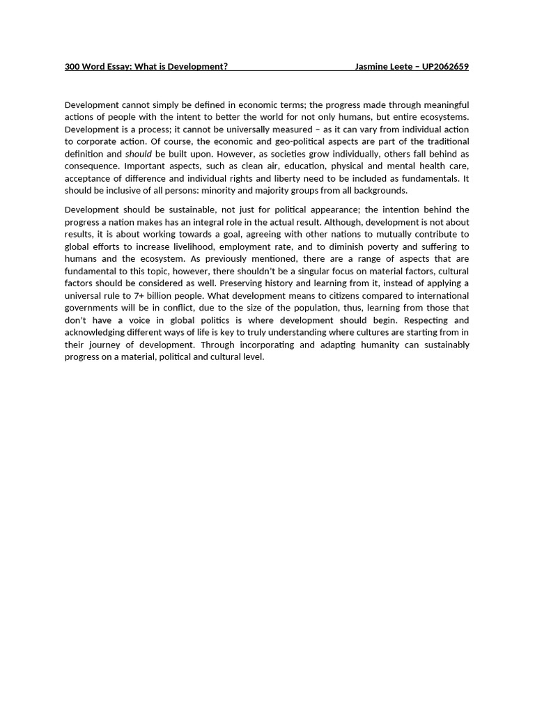 300 Word Essay | PDF
