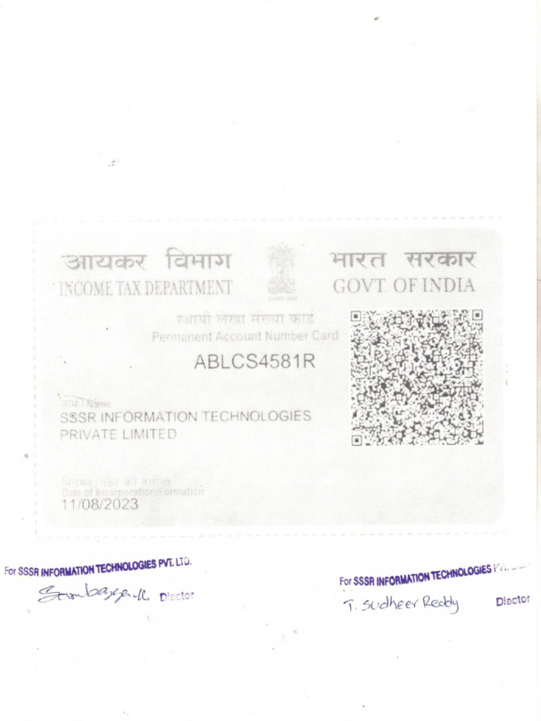 Company Pan Card | PDF