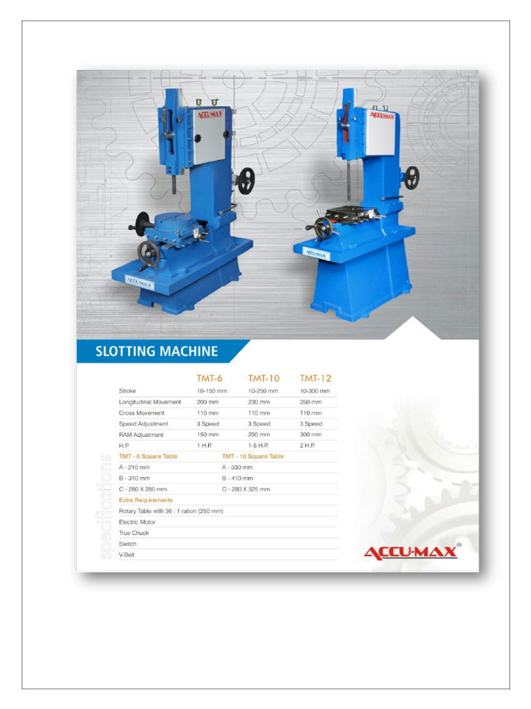 Dividing Head Slotting Machines - PDF Catalogue | PDF