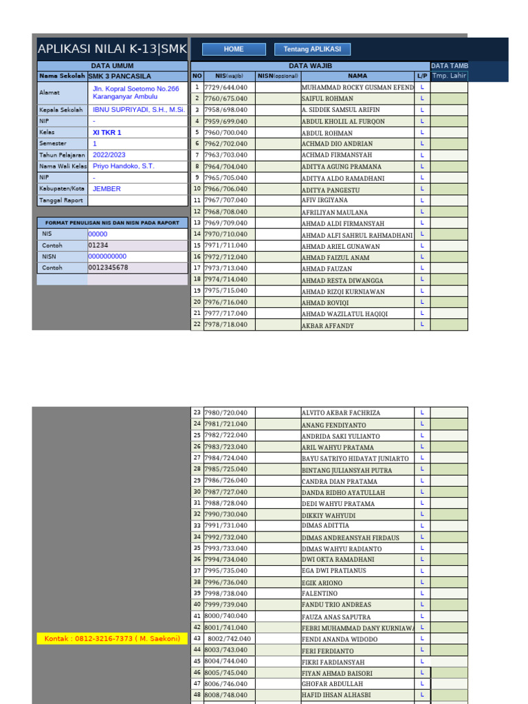 DKN Pas Ganjil Xi TKR 1 Mapel Bin | PDF