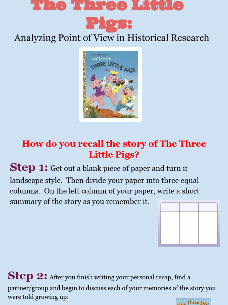 2024 The Three Little Pigs: Analyzing Point of View in Historical ...