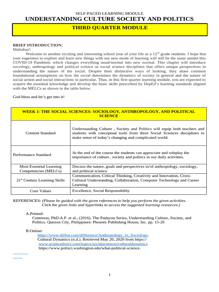 UCSP DBES 2021 EDITED 3rd Quarter Final | PDF