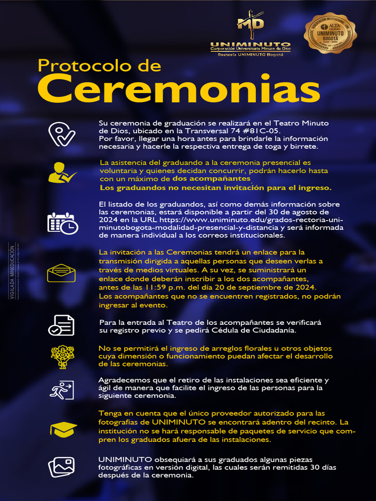 Protocolo de Ceremonias Actualizado Agosto 27 | PDF