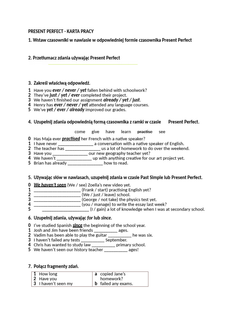 Present Perfect | PDF